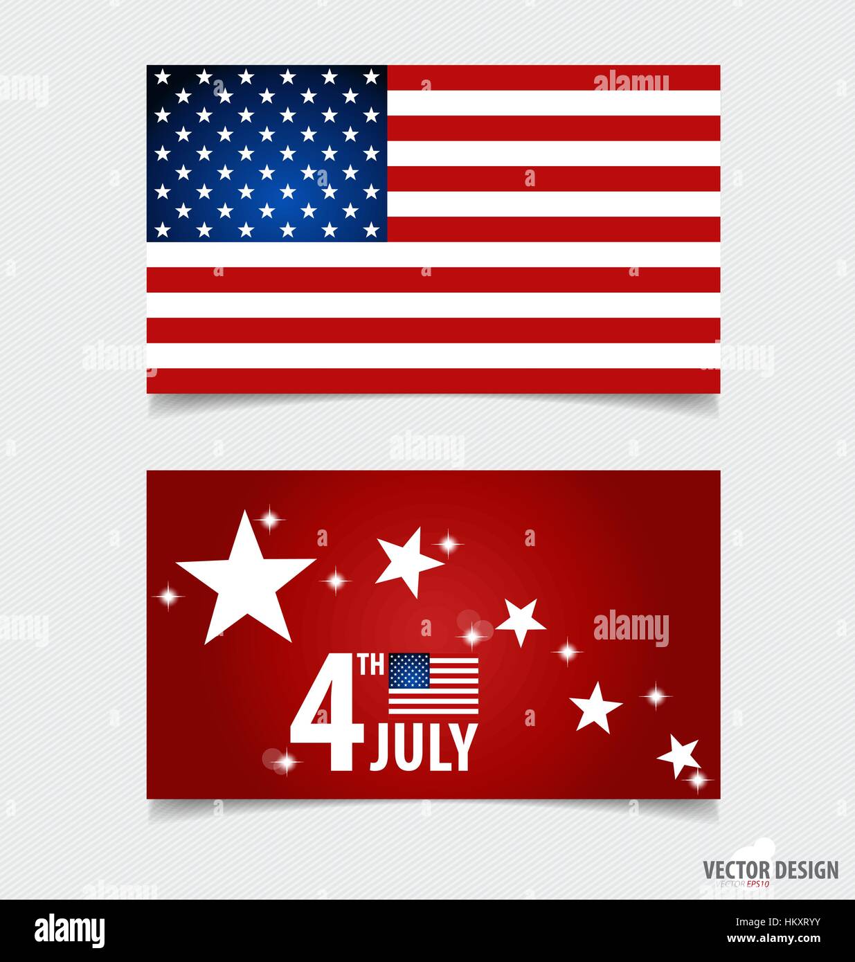 American Flag and note papers, ready for your message. Vector ...