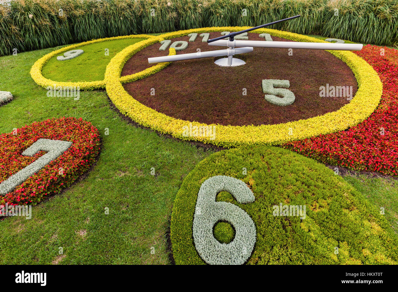 Flower clock in the center of Geneva. Geneva, Switzerland Stock Photo ...