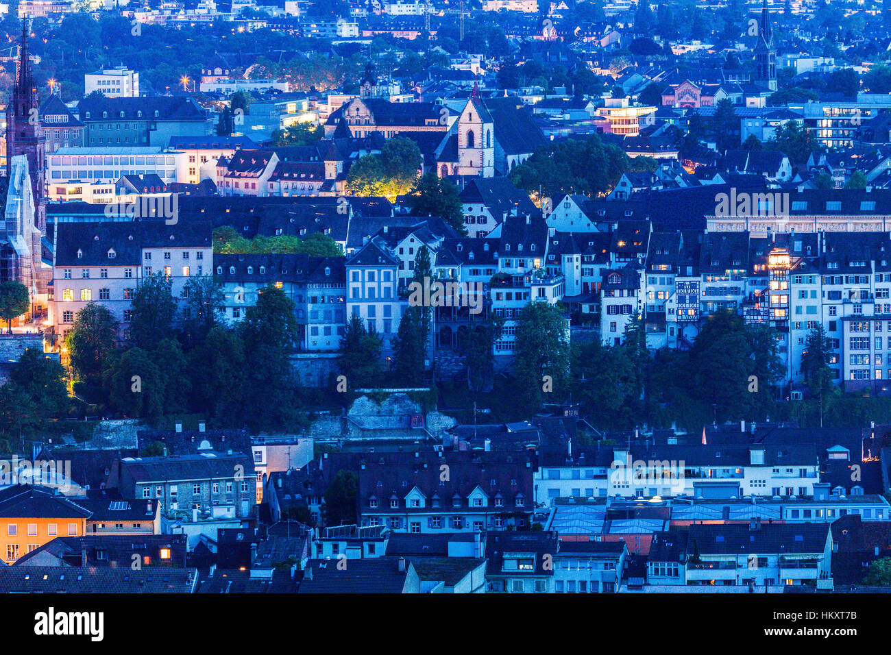 Aerial panorama of Basel. Basel, Basel-Stadt, Switzerland Stock Photo ...