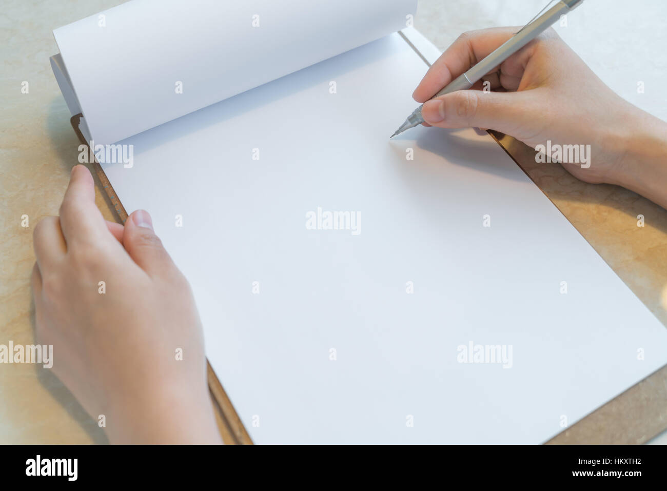 Hand writing in blank application form Stock Photo - Alamy