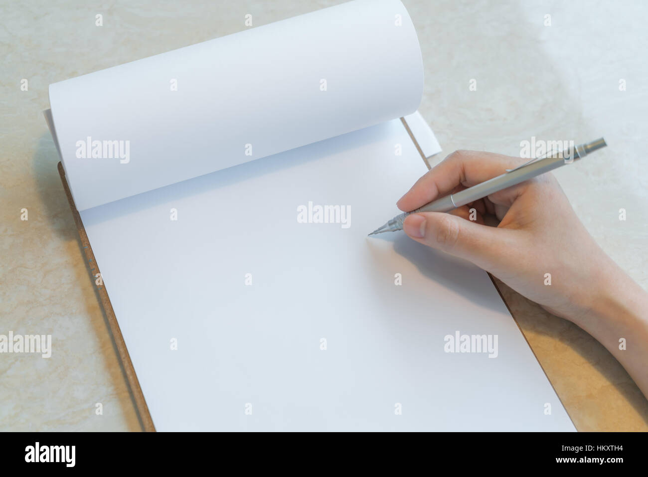 Hand writing in blank application form Stock Photo - Alamy