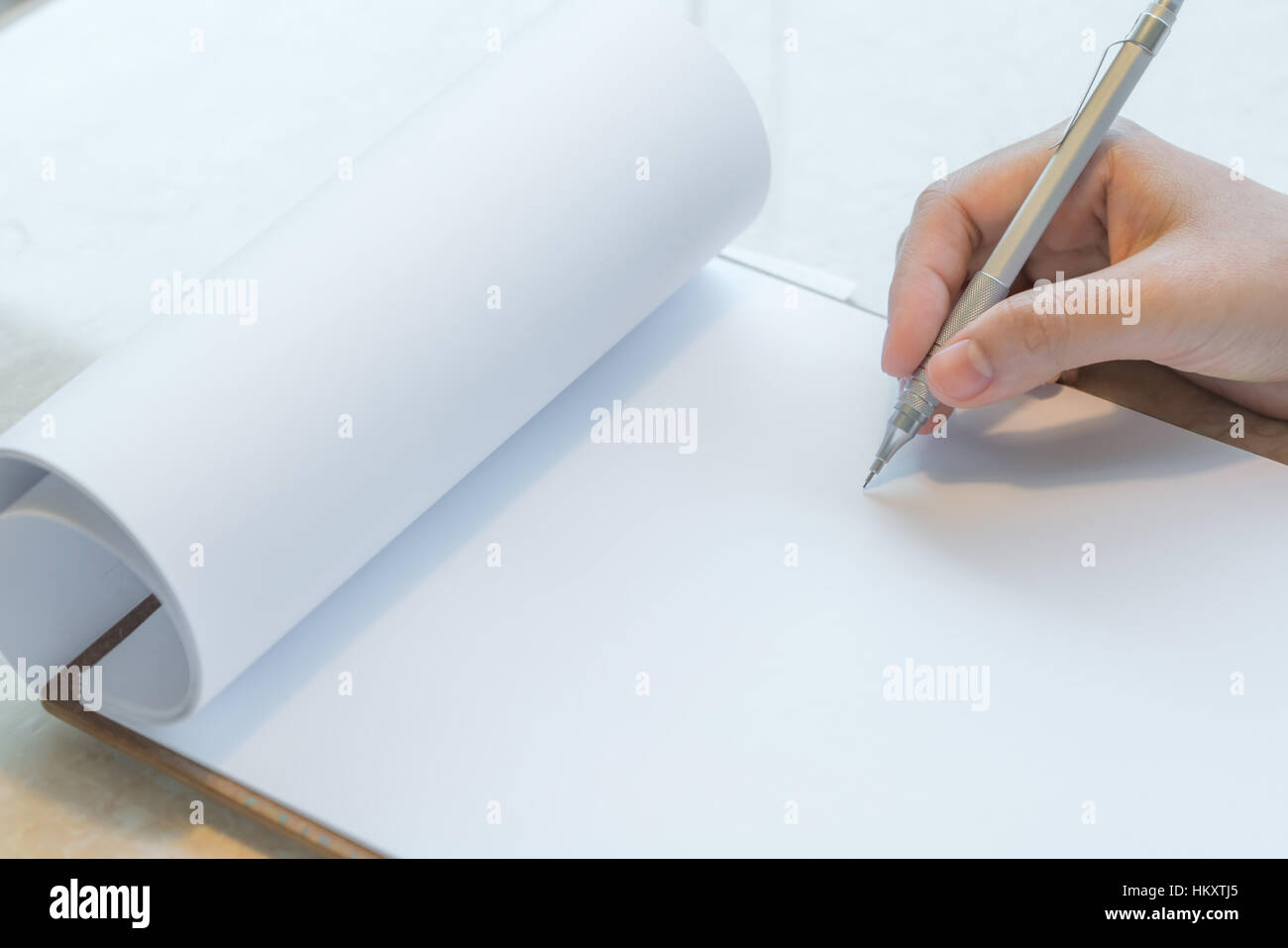 Hand writing in blank application form Stock Photo - Alamy