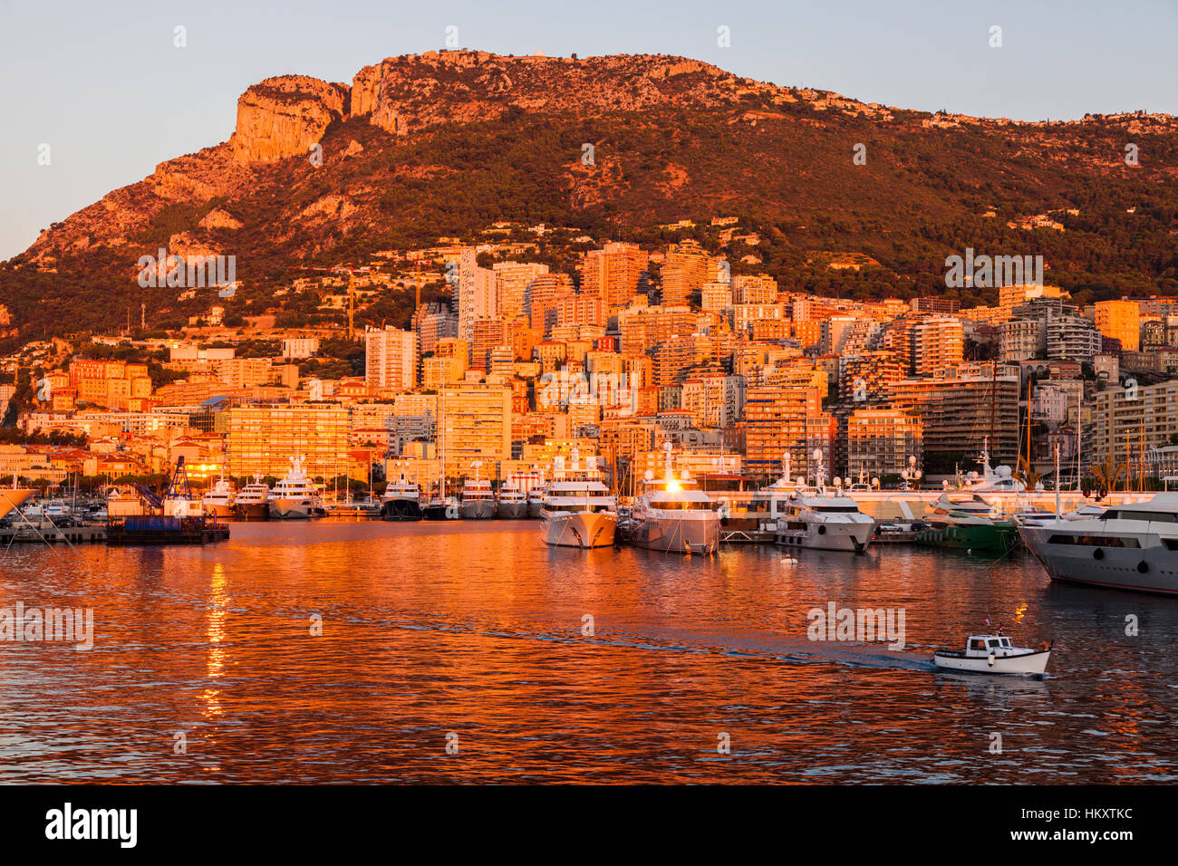 Port Hercule in Monaco at sunrise. Monte Carlo, Monaco Stock Photo - Alamy