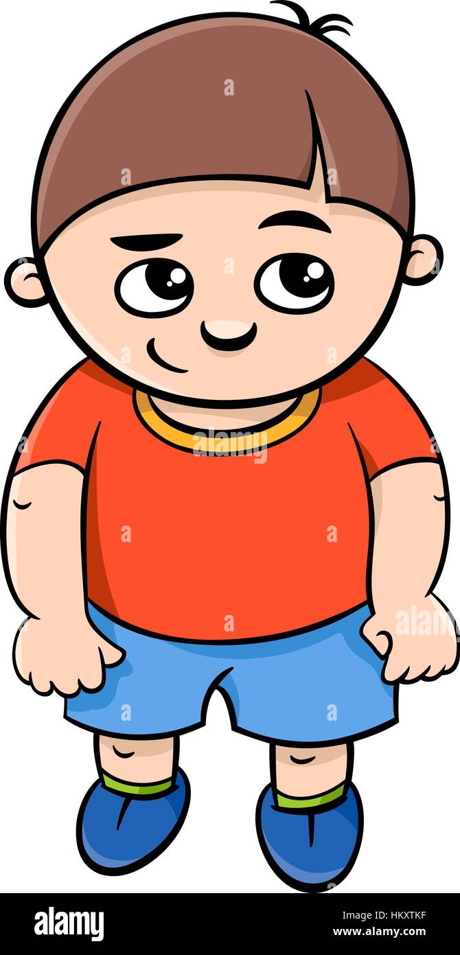 Cartoon Illustration of Elementary School Age or Preschool Boy Stock ...