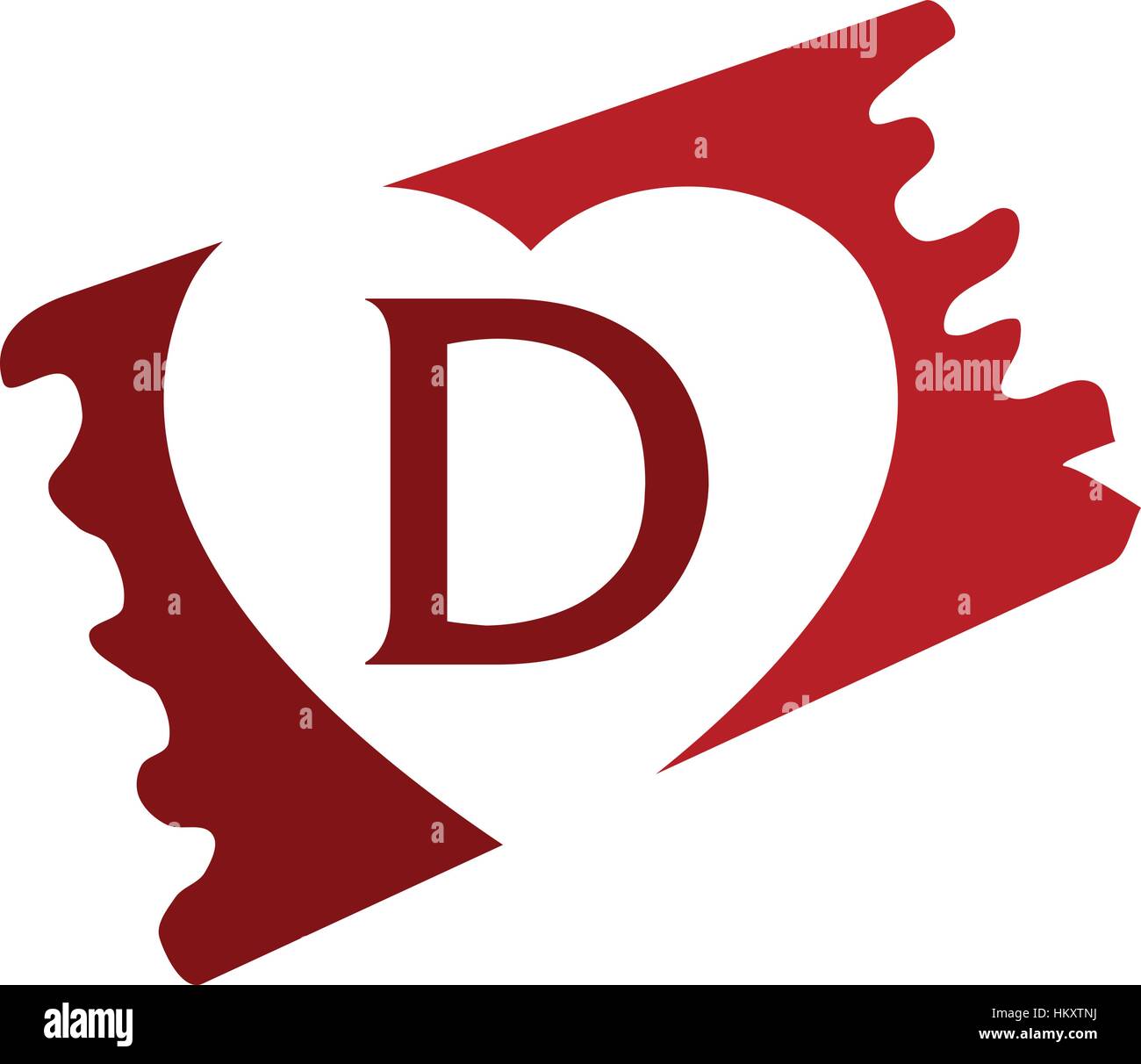 Love Initial D Stock Vector Image & Art - Alamy