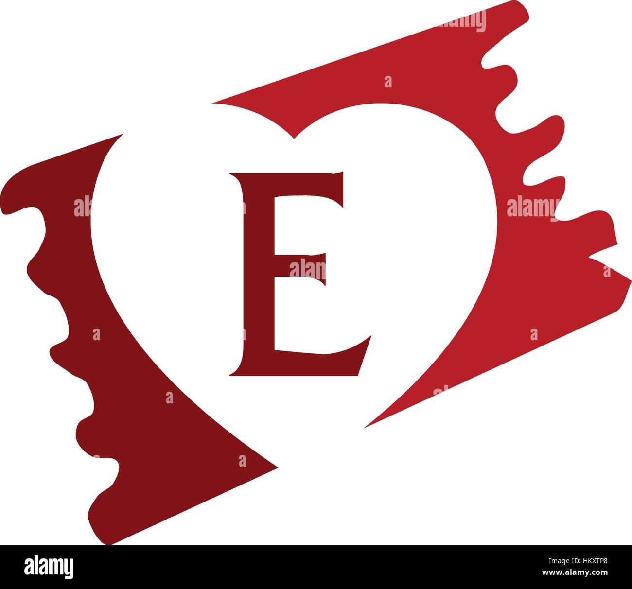 Letter e heart logo hi-res stock photography and images - Alamy
