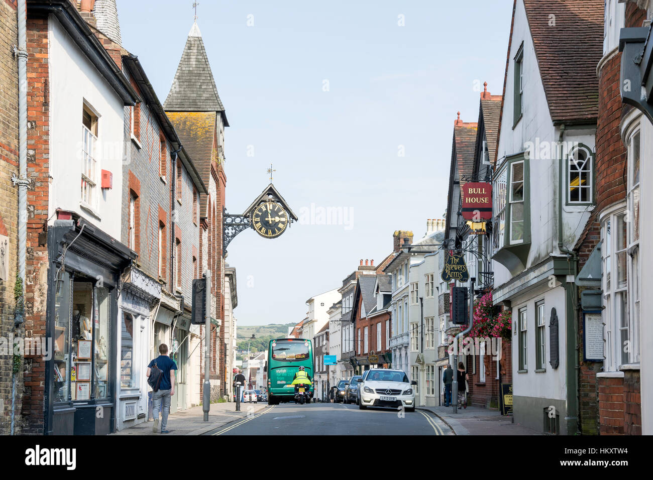 High Street, Lewes, East Sussex, England, United Kingdom Stock Photo ...