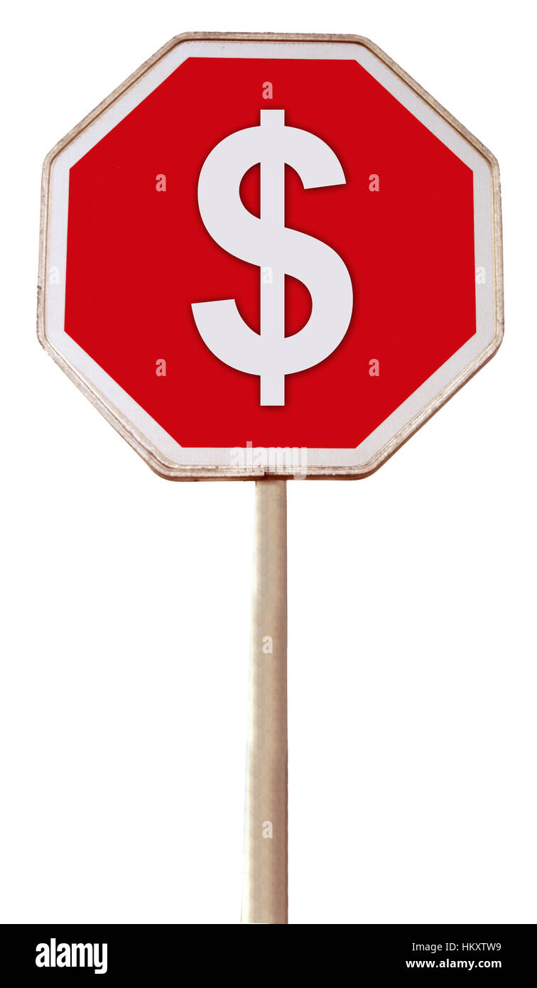 Symbolic for stop dollar Stock Photo - Alamy