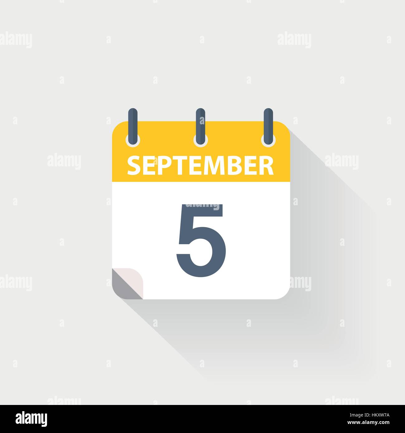 5 september calendar icon on grey background Stock Vector Image & Art ...