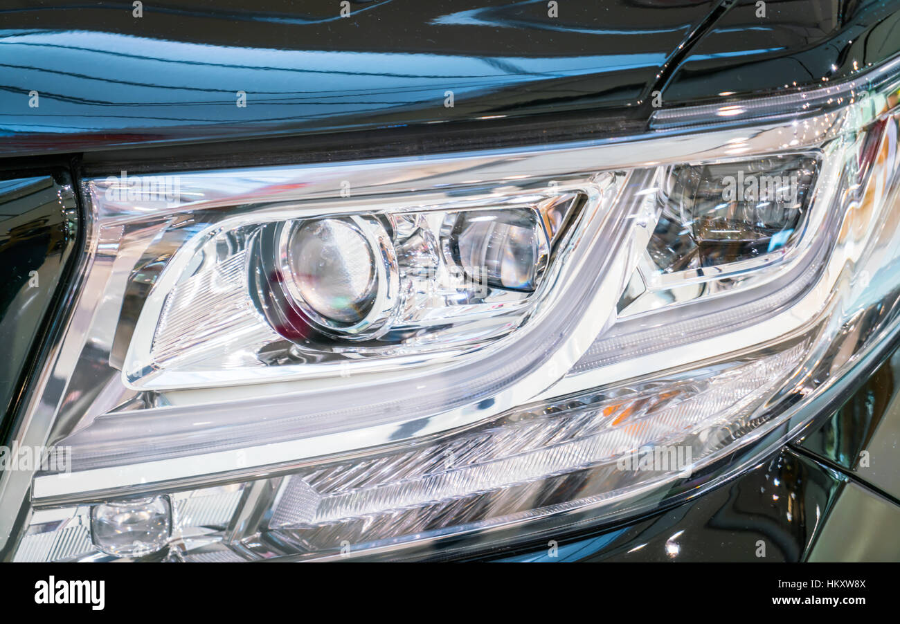 Headlights of car Stock Photo - Alamy
