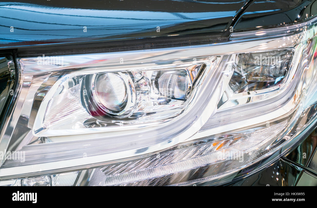 Headlights of car Stock Photo - Alamy