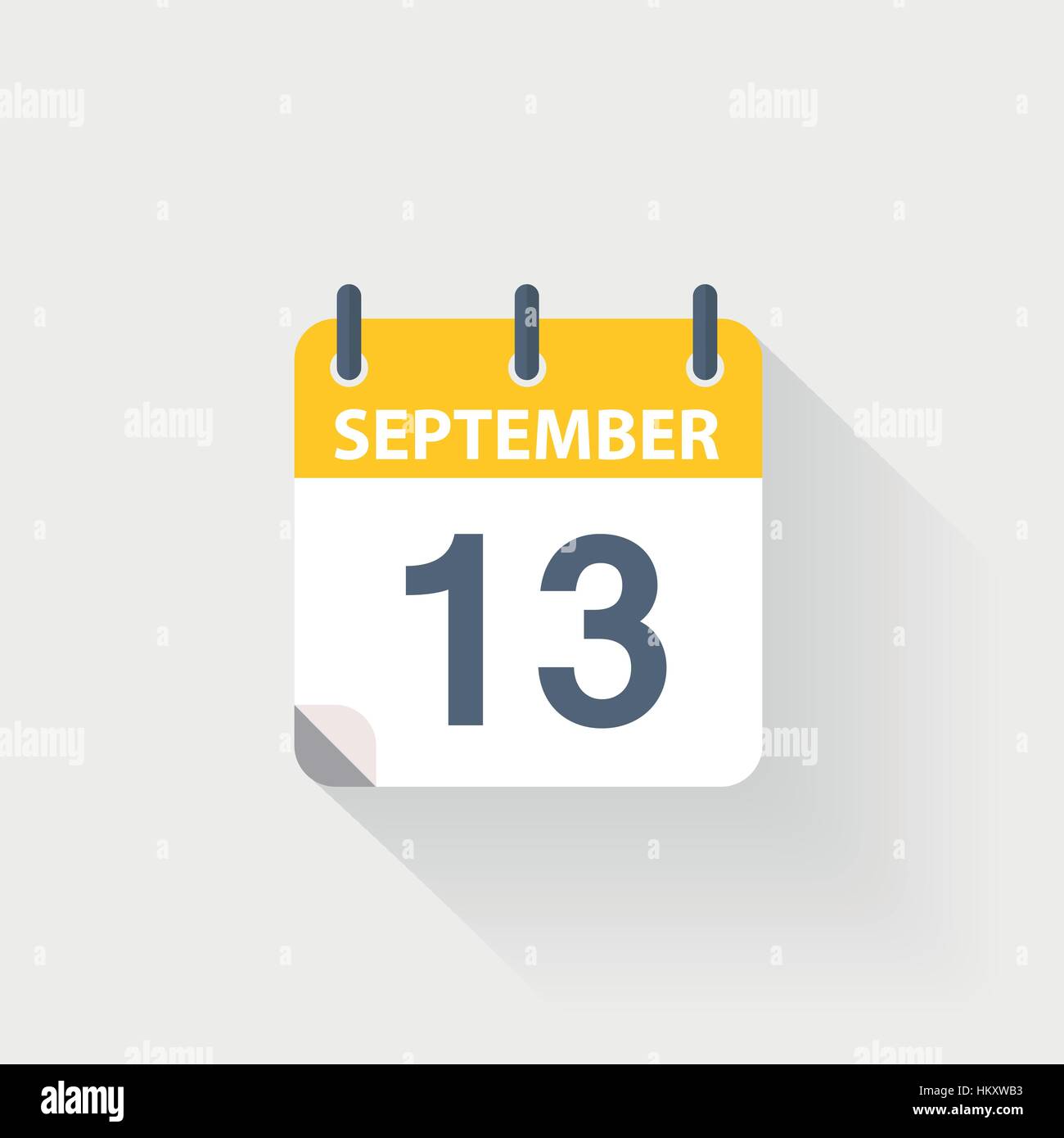 13 september calendar icon on grey background Stock Vector Image & Art ...