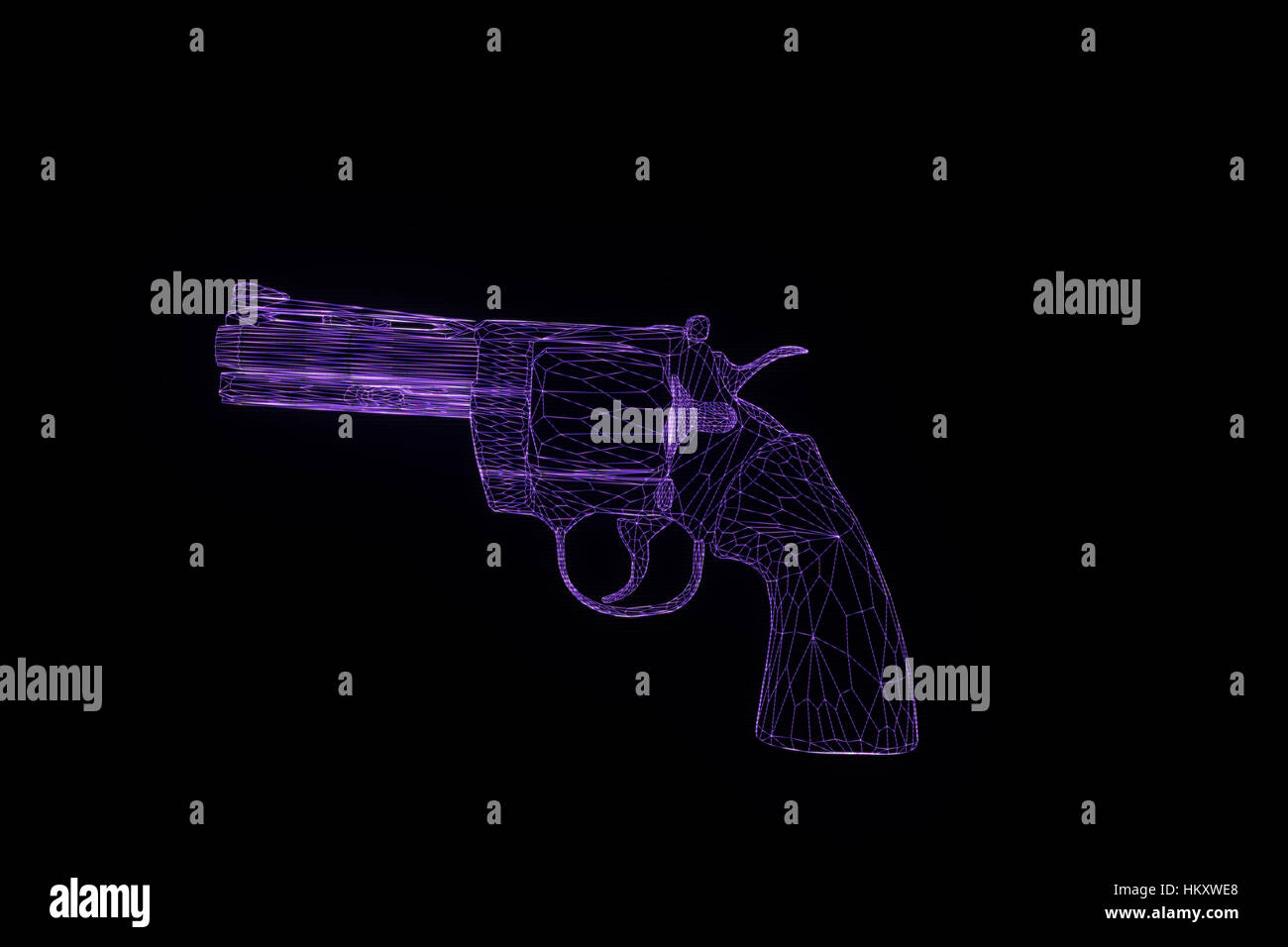 Gun Weapon Hologram Wireframe in Motion. Nice 3D Rendering Stock Photo ...