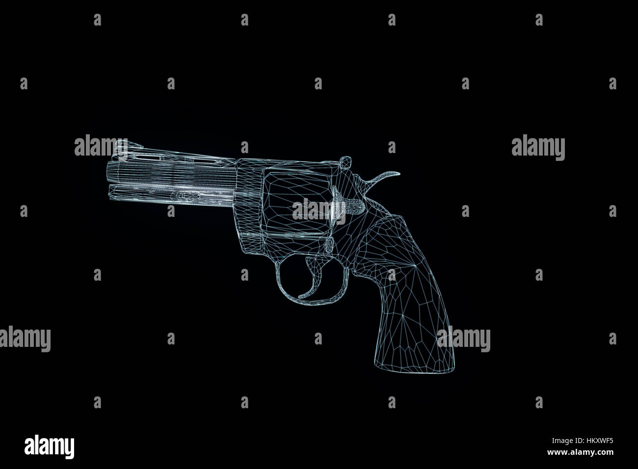 Gun Weapon Hologram Wireframe in Motion. Nice 3D Rendering Stock Photo ...