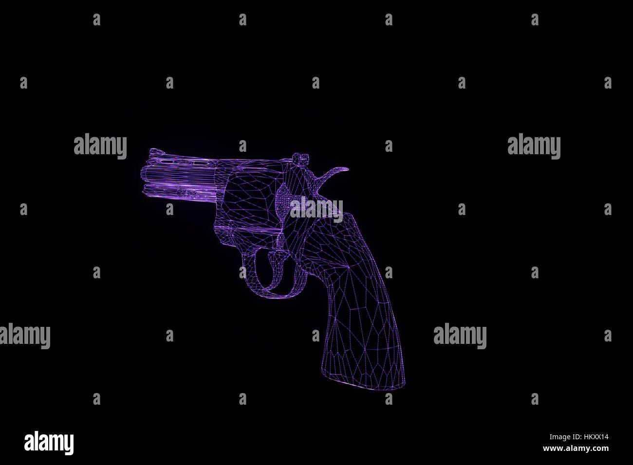 Gun Weapon Hologram Wireframe in Motion. Nice 3D Rendering Stock Photo ...
