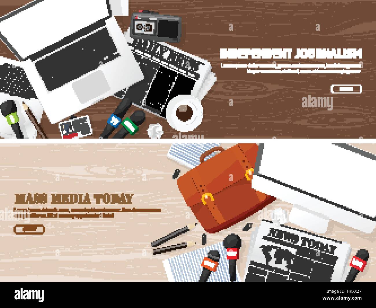 Mass media background in a flat style.Press conference with ...
