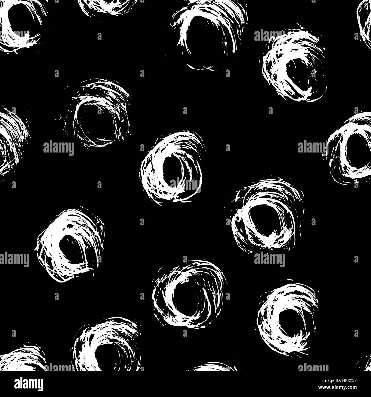 Seamless pattern with hand drawn grunge circles. Ink illustration Stock ...