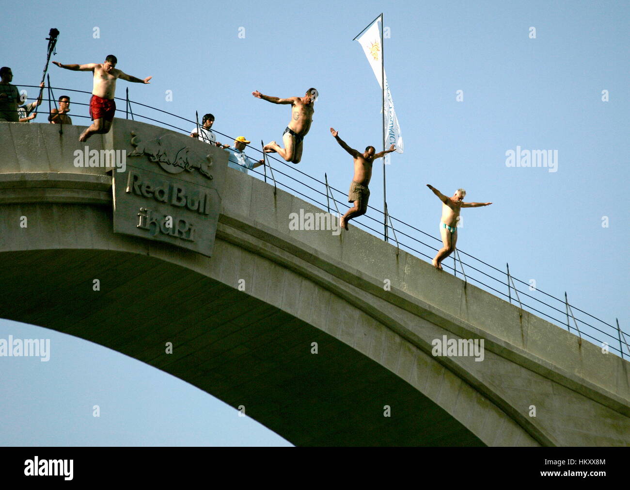 Bridge Jump Festival, traditional jump from the Stari Most Bridge into ...