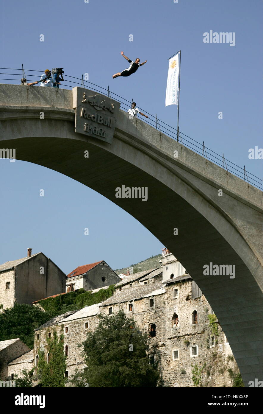 Bridge Jump Festival, traditional jump from the Stari Most Bridge into ...