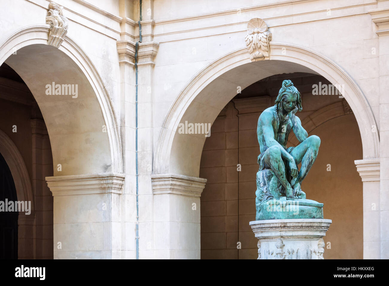 Sculpture in Museum of Fine Arts of Lyon, France. Statues in the park ...