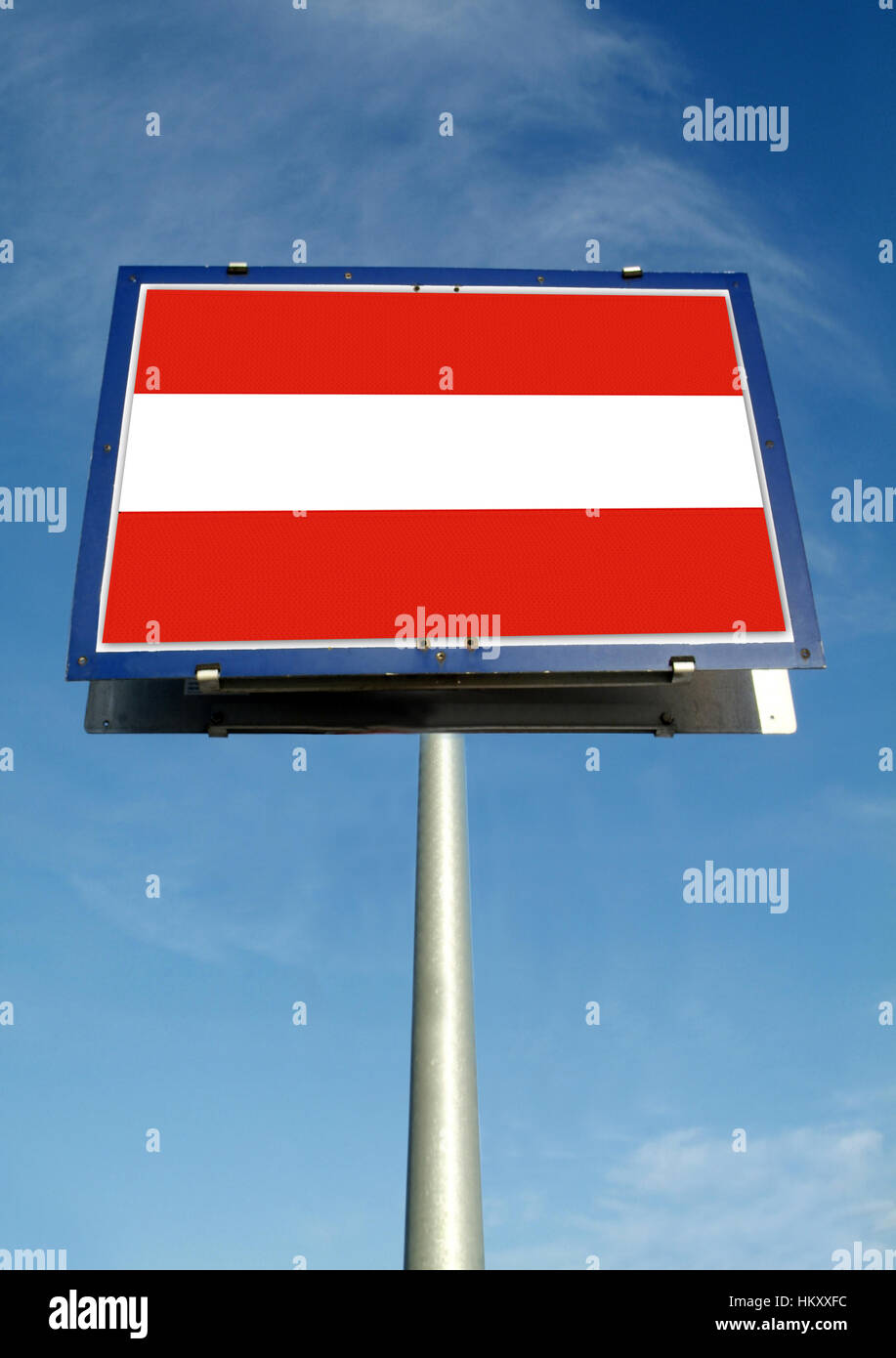 Austrian flag on place-name sign Stock Photo - Alamy