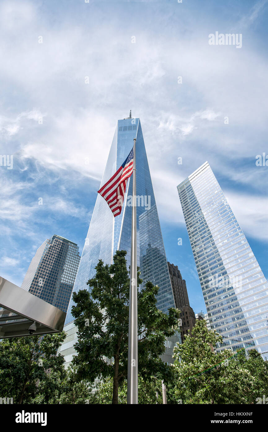 American flag one world trade center High Resolution Stock Photography ...