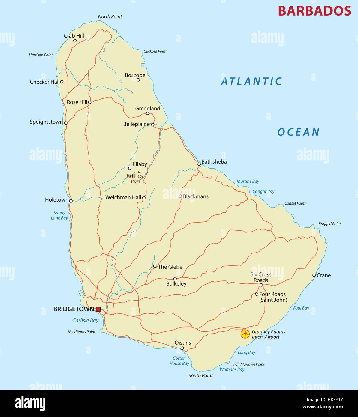 Map of barbados hi-res stock photography and images - Alamy