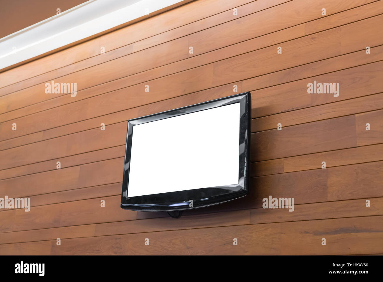 TV screen on wall Stock Photo - Alamy
