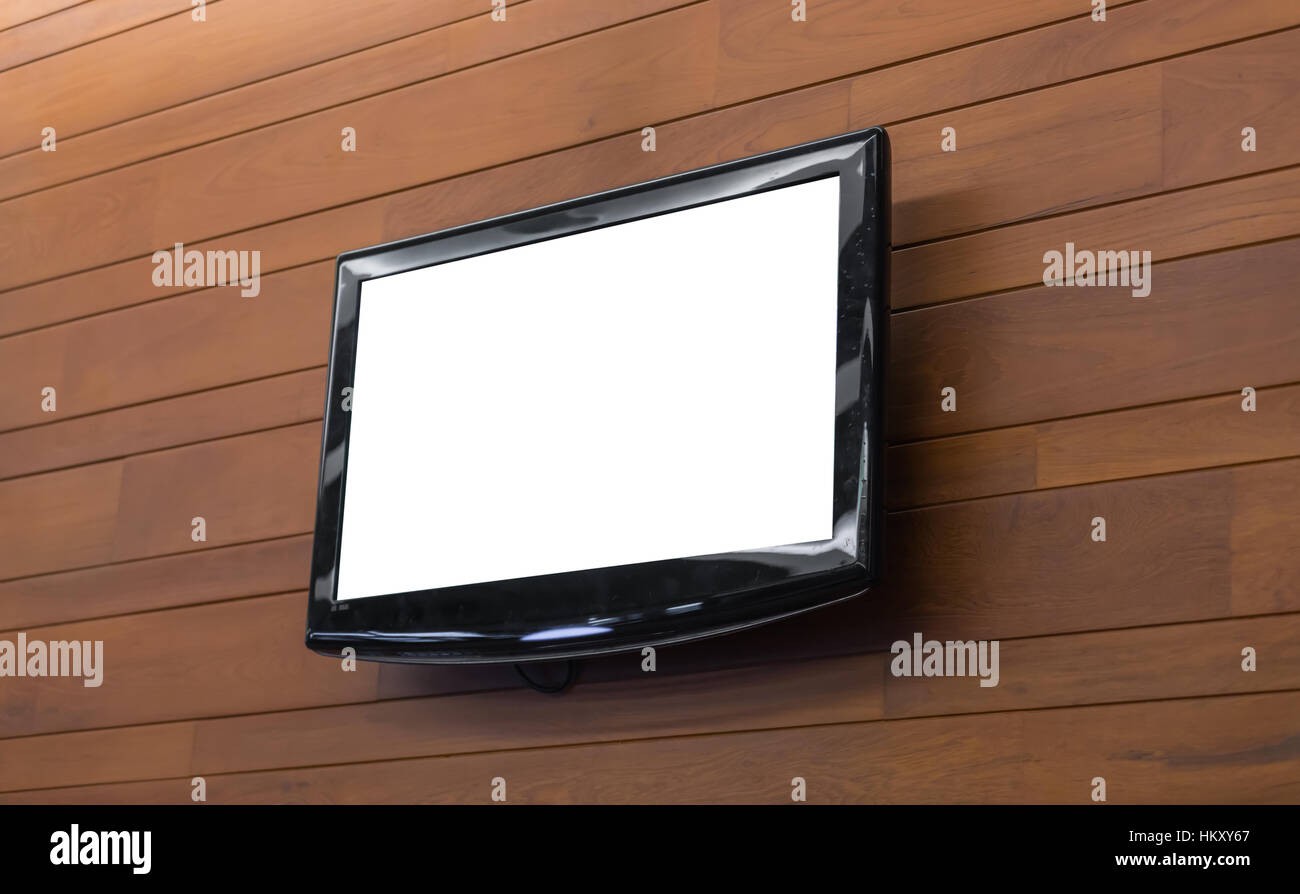TV screen on wall Stock Photo - Alamy