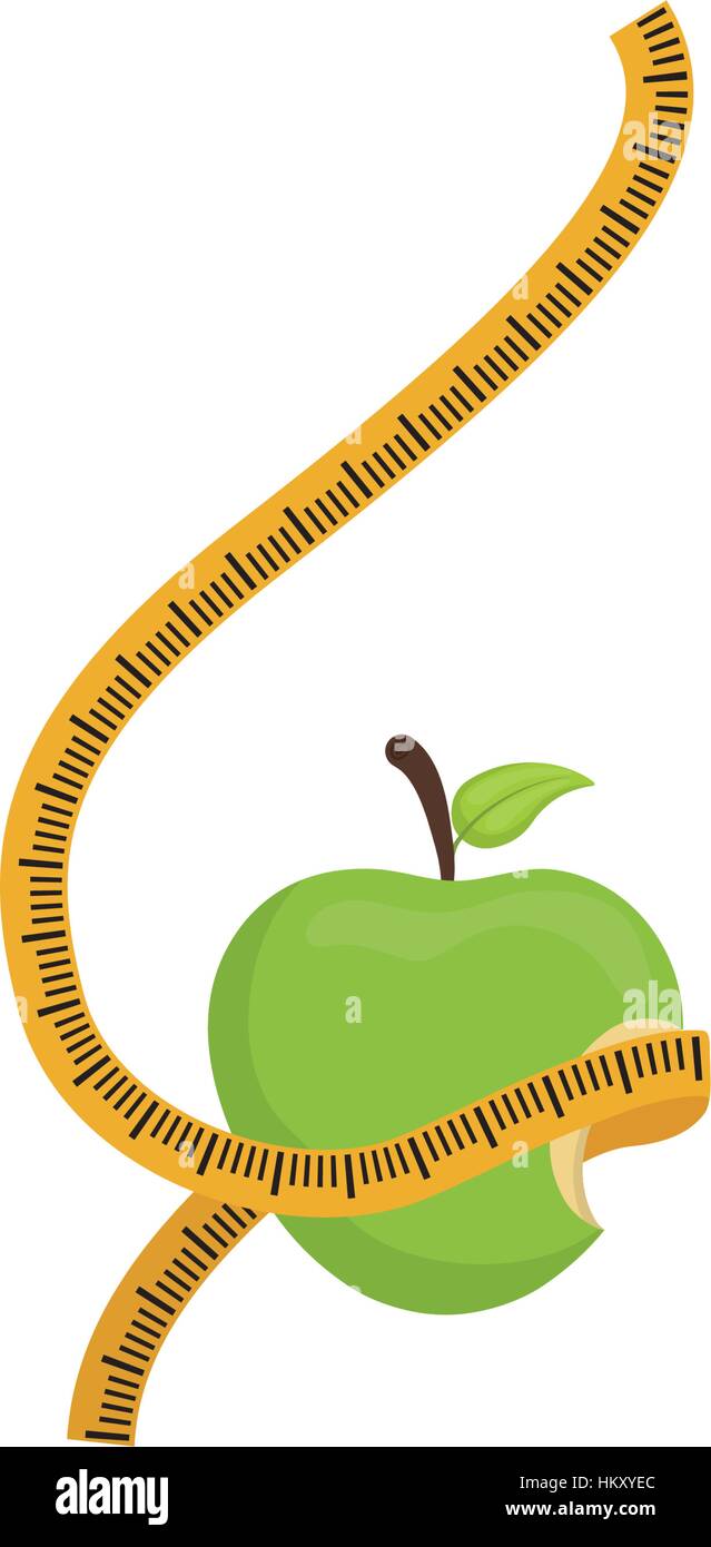 Apple with ruler icon vector illustration graphic design Stock Vector ...