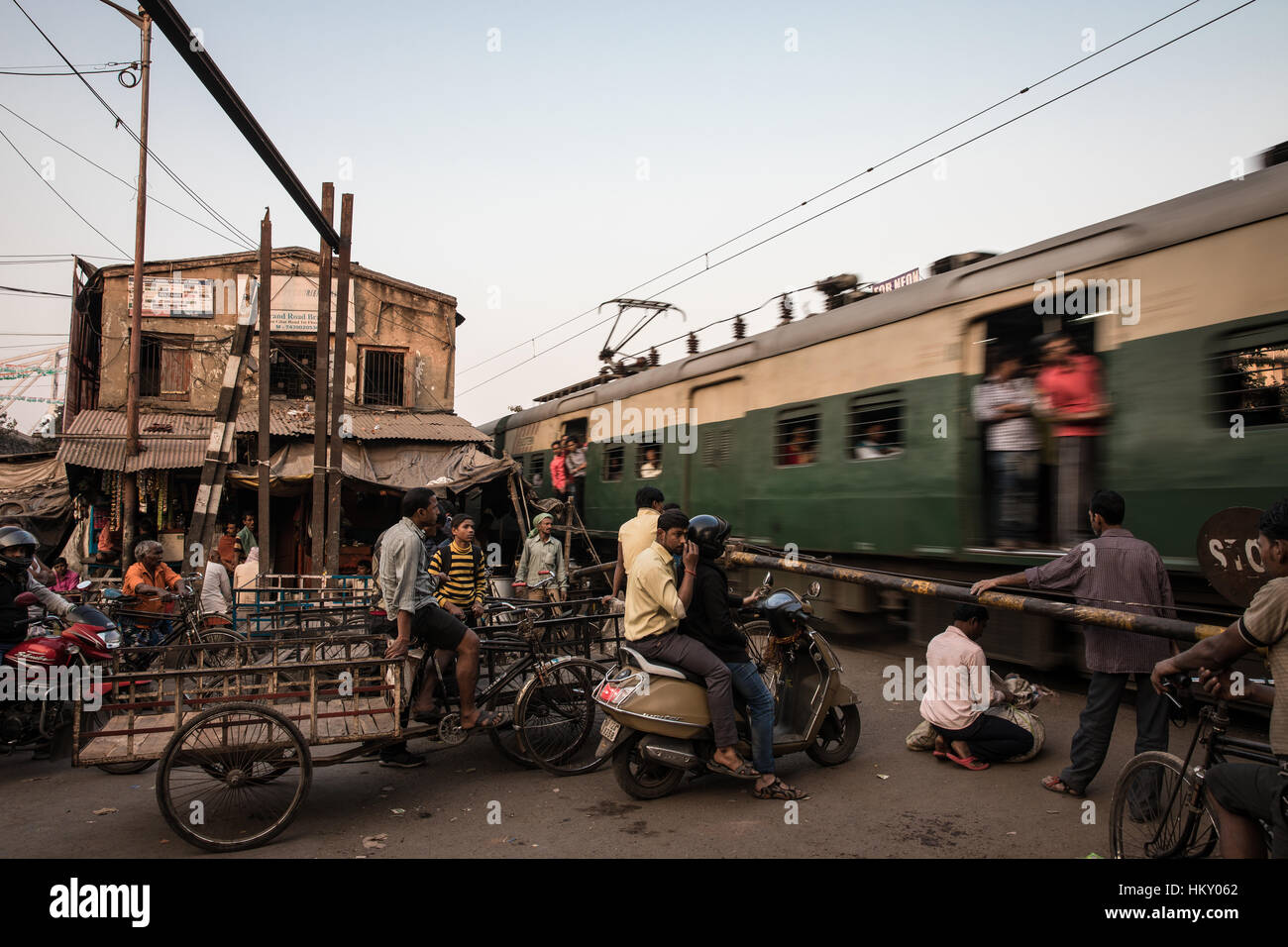 Indian railway crossing hi-res stock photography and images - Alamy