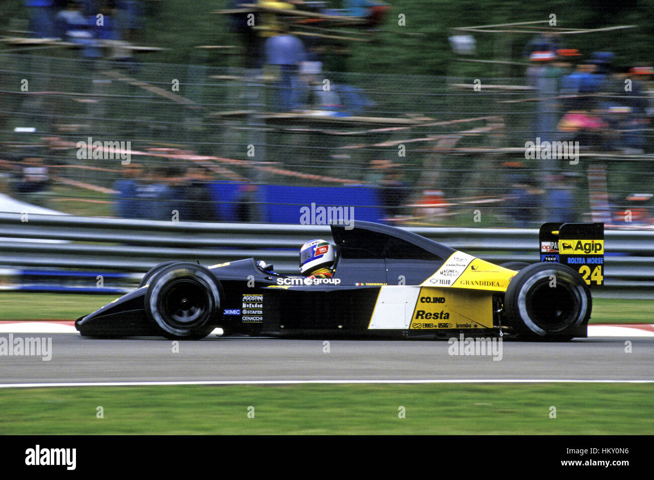 1991 Gianni Morbidelli Italian Minardi M191 Imola San Marino GP dnf FL ...