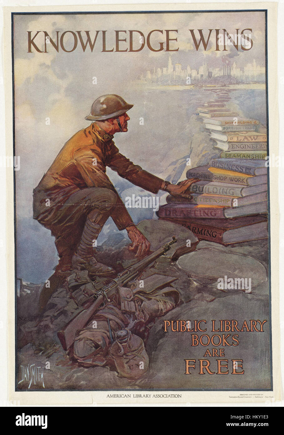 Knowledge wins. Public library books are free Stock Photo - Alamy