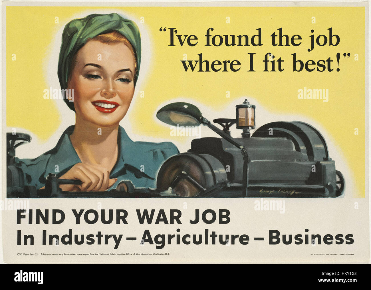 Woman ww2 industry poster hi-res stock photography and images - Alamy