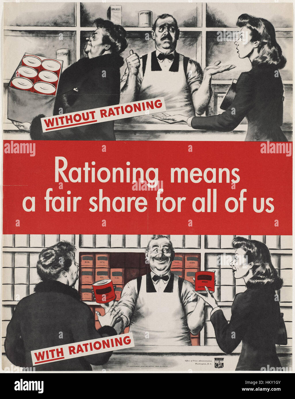 Rationing means a fair share for all of us Stock Photo - Alamy