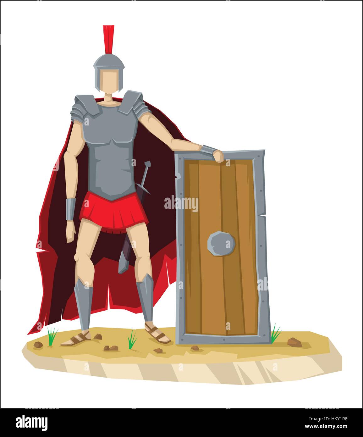 Digital vector tall roman legionnaire with armor, sword and a shield ...