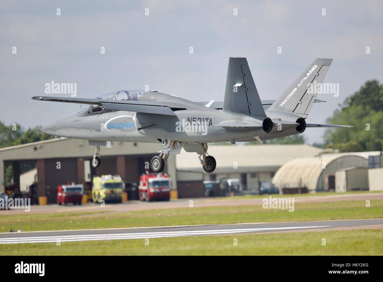 Textron Airland Scorpion jet landing at RAF Fairford Stock Photo - Alamy