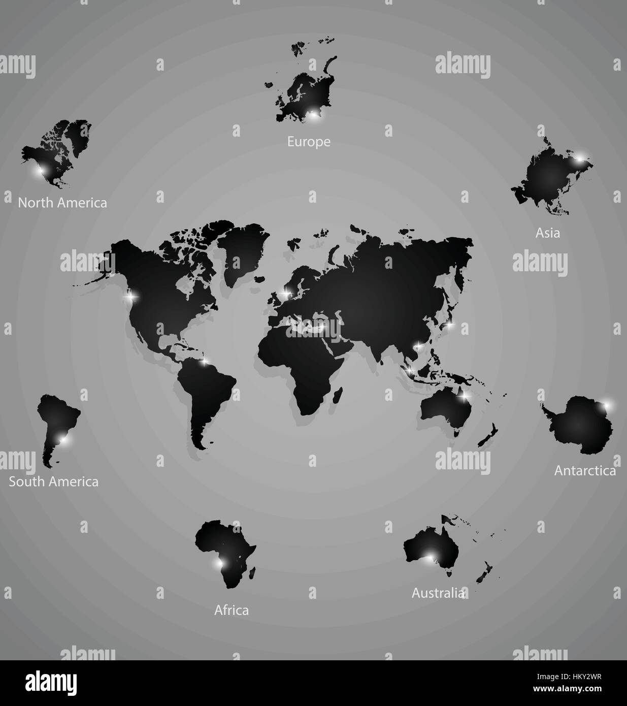 Modern globes and world map, vector illustration Stock Vector Image ...