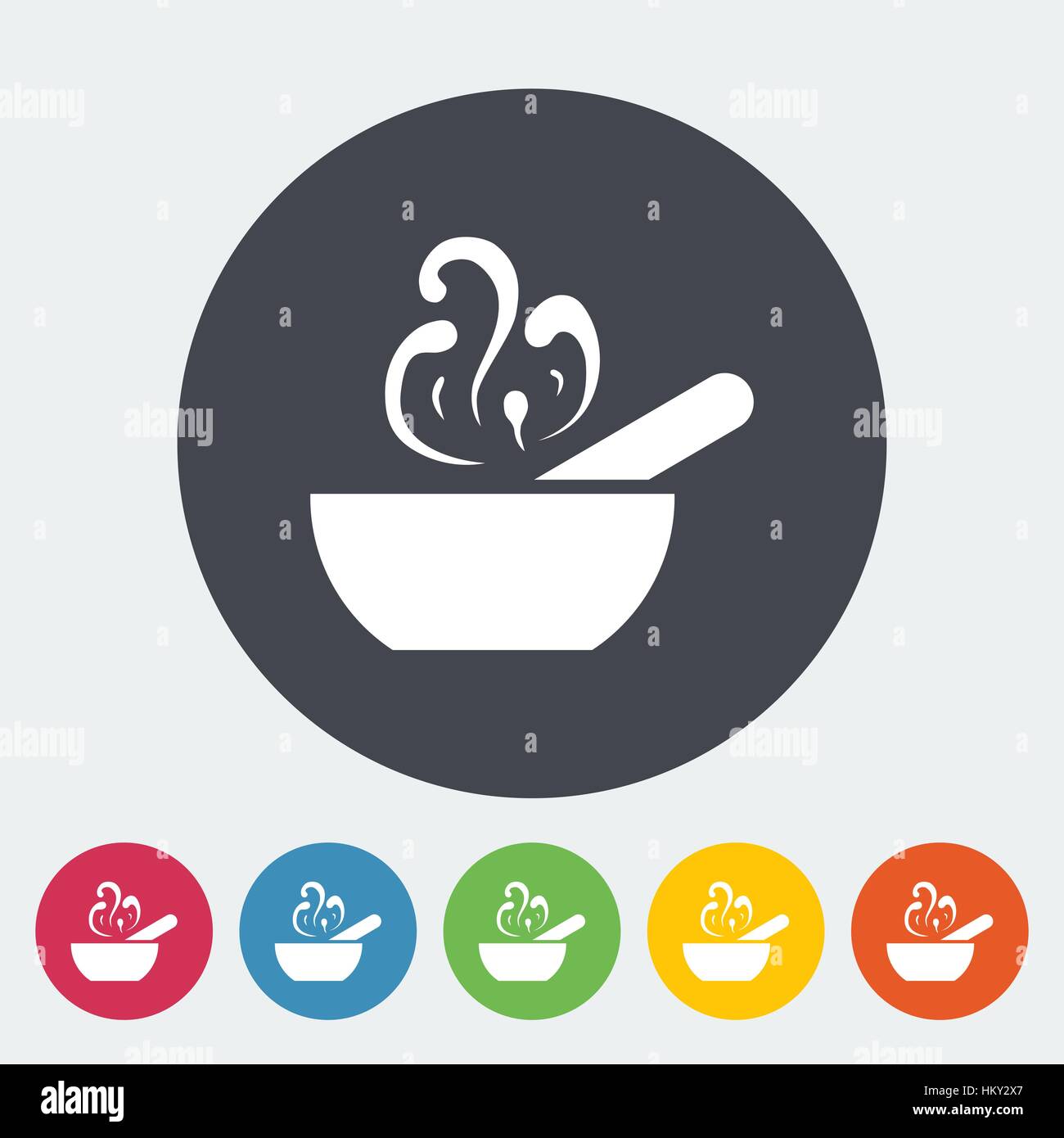 Soup. Single flat icon on the circle. Vector illustration Stock Vector ...