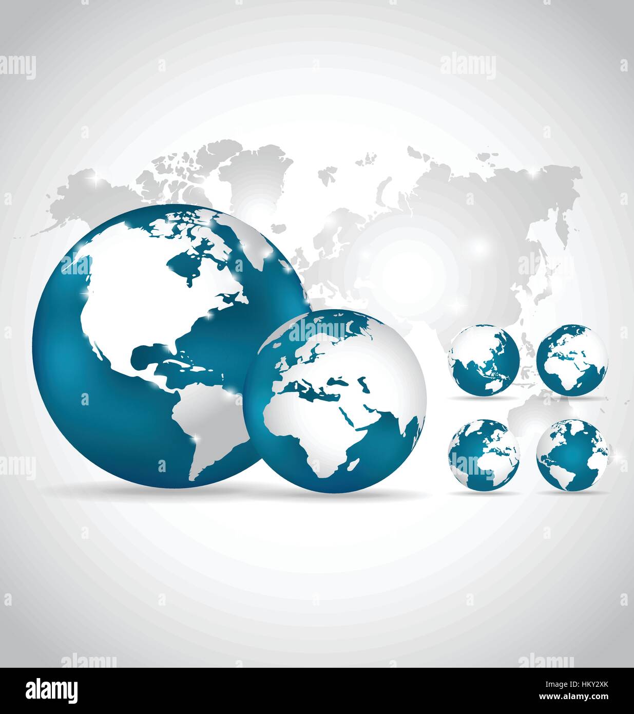 Modern globes and world map, vector illustration Stock Vector Image ...