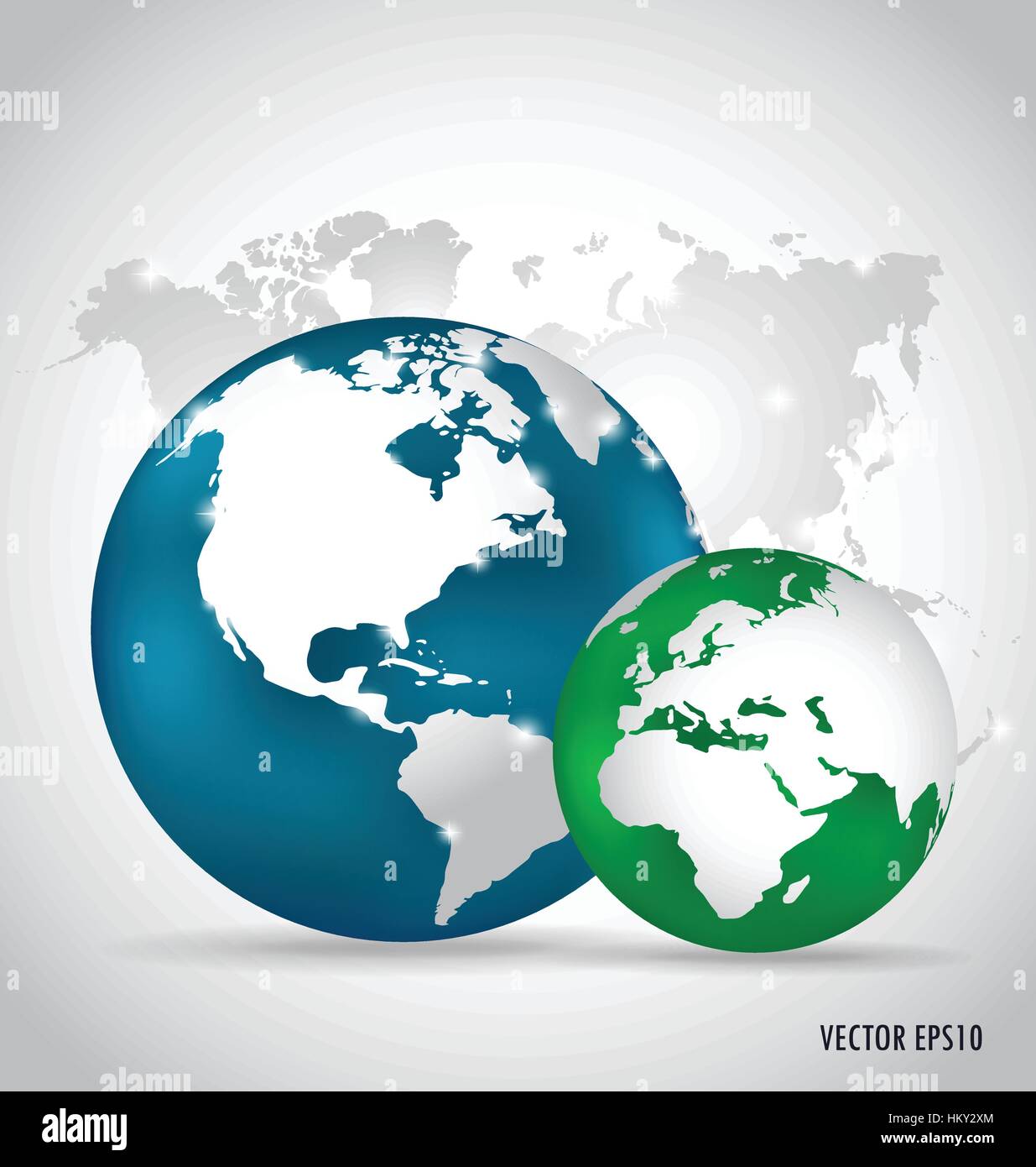 Modern globes and world map, vector illustration Stock Vector Image ...