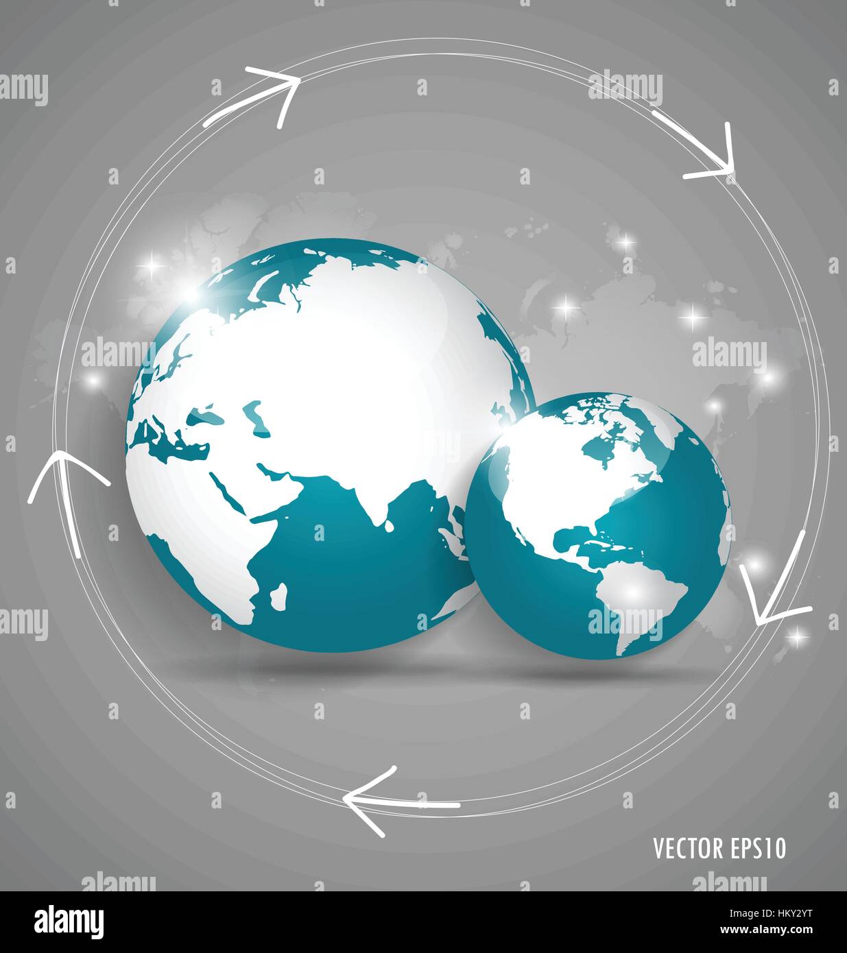 Modern globes and world map, vector illustration Stock Vector Image ...