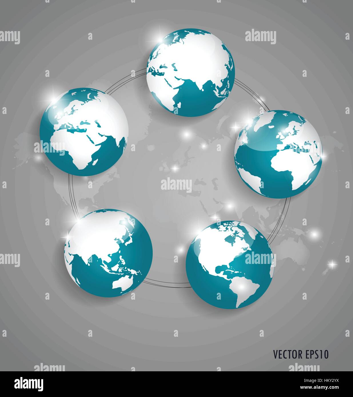 Modern globes and world map, vector illustration Stock Vector Image ...