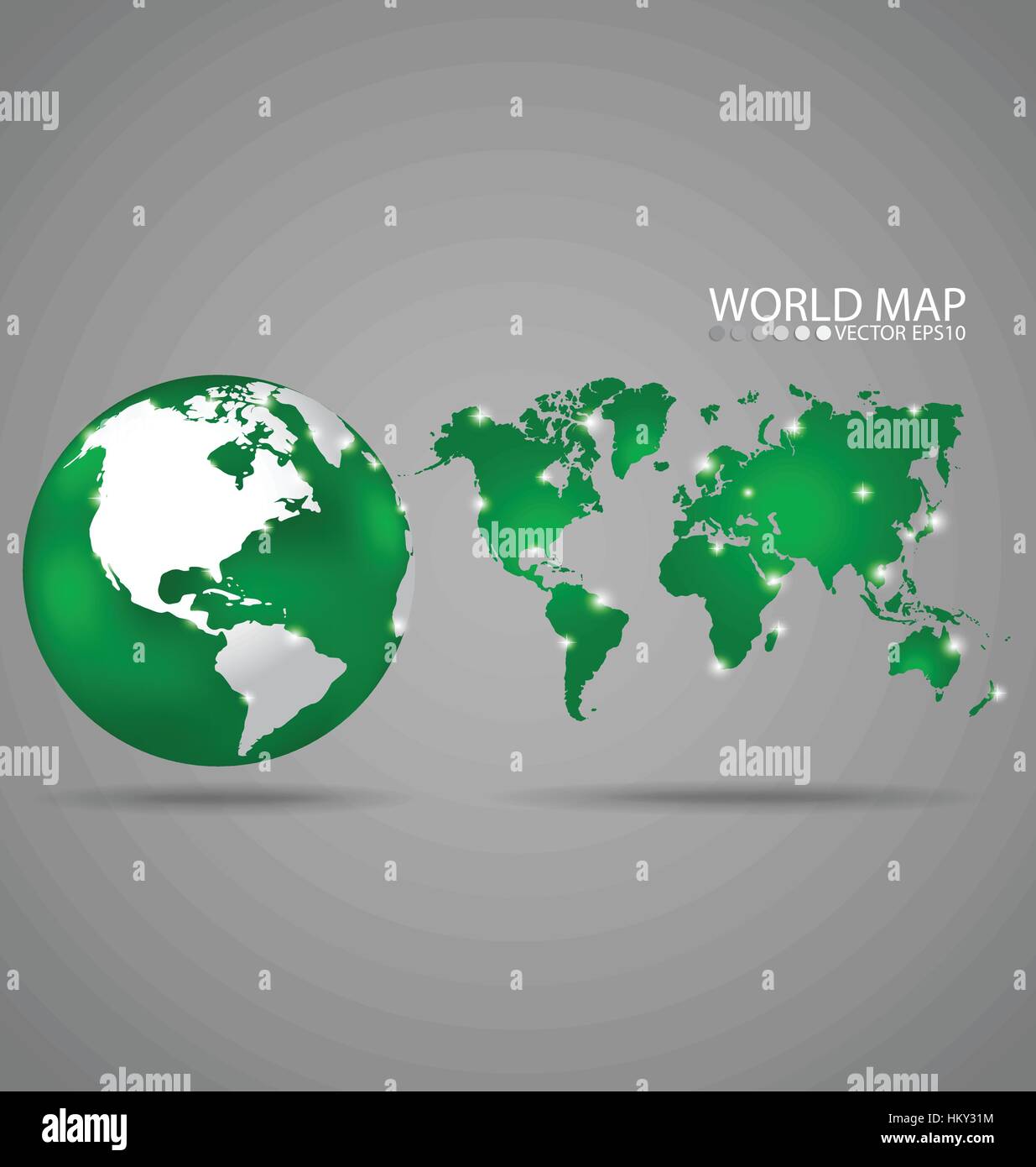 Modern globes and world map, vector illustration Stock Vector Image ...