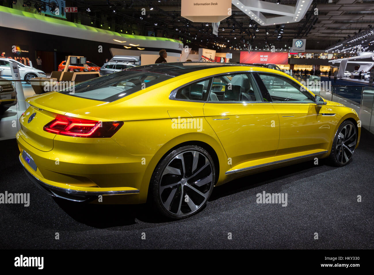 BRUSSELS - JAN 12, 2016: rear view of the Volkswagen Sport Coupe ...