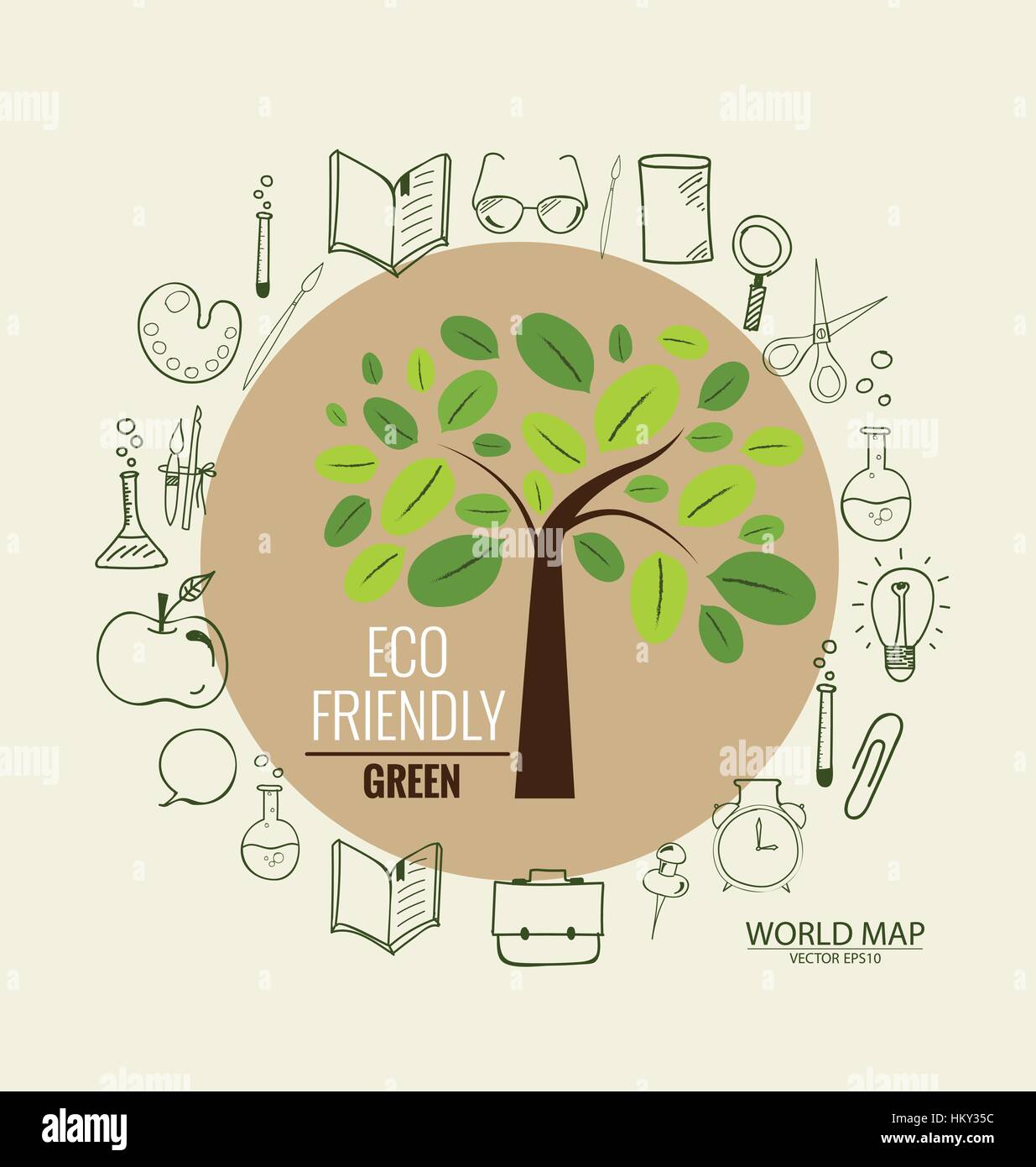 Tree with application icon, modern template design. Vector illustration ...