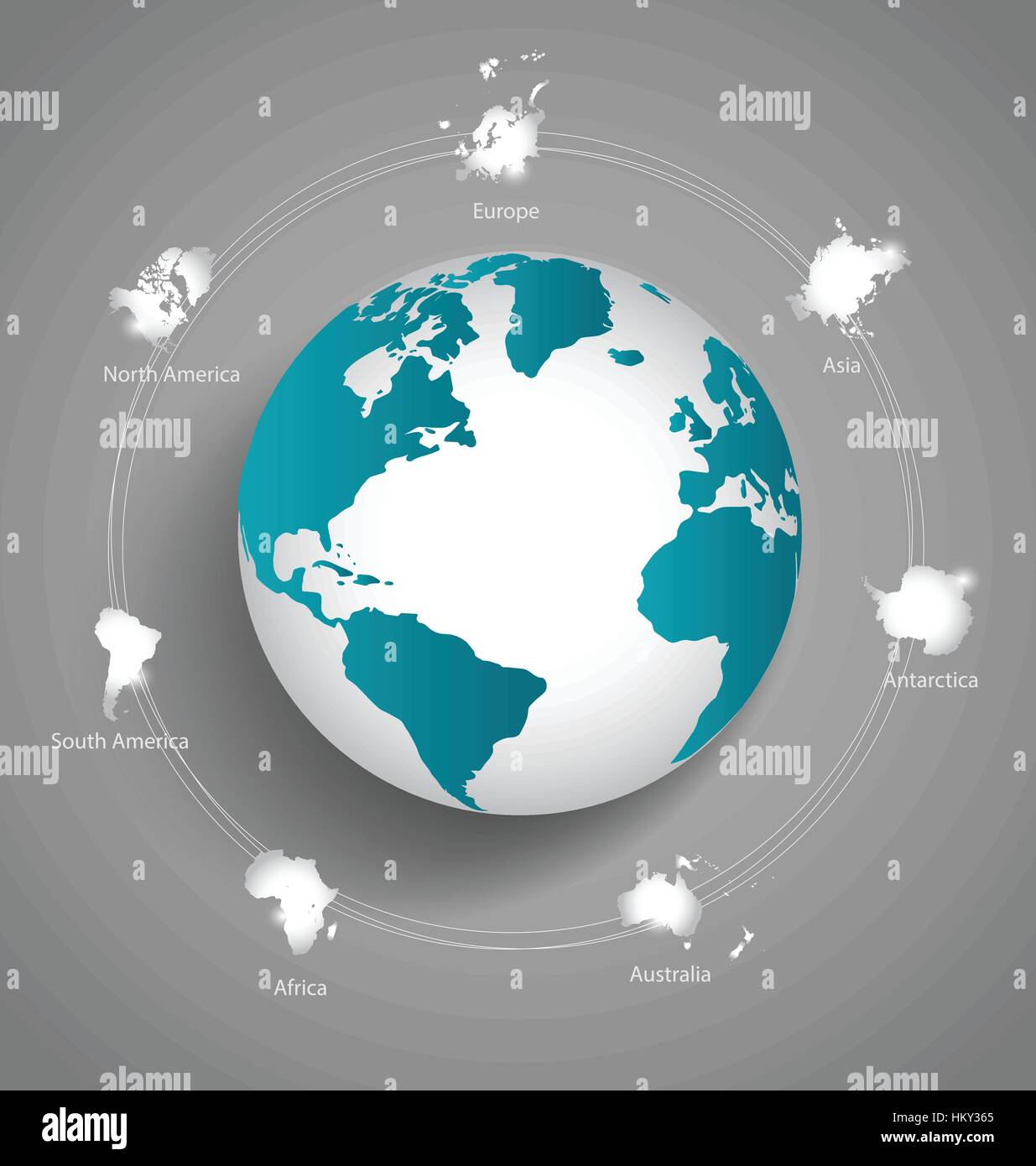 Modern globes and world map, vector illustration Stock Vector Image ...