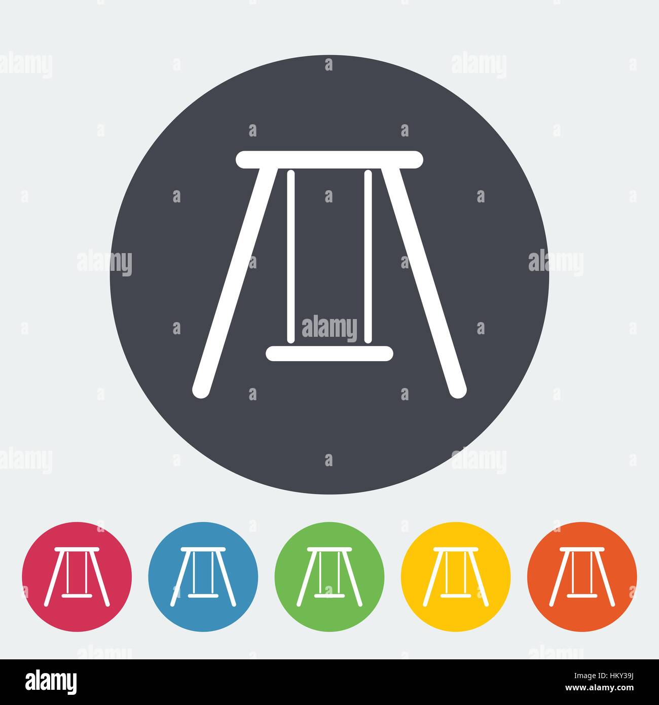 Swing. Single flat icon on the circle. Vector illustration Stock Vector ...