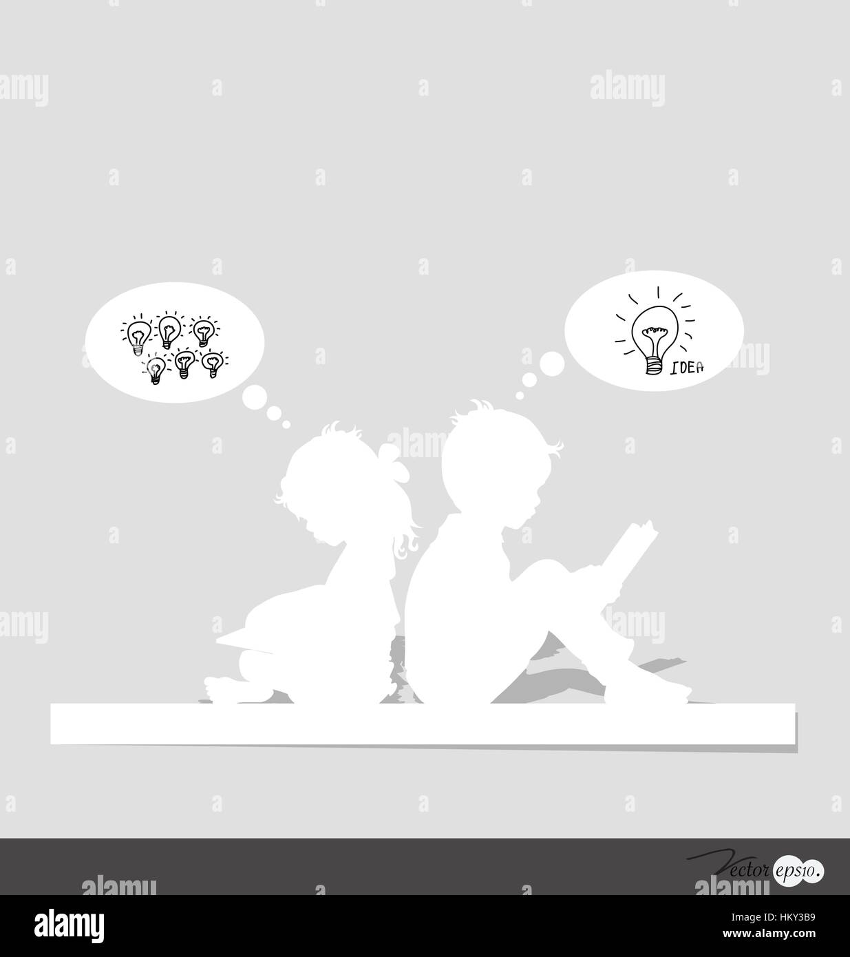 Thinking child. Vector illustration Stock Vector Image & Art - Alamy