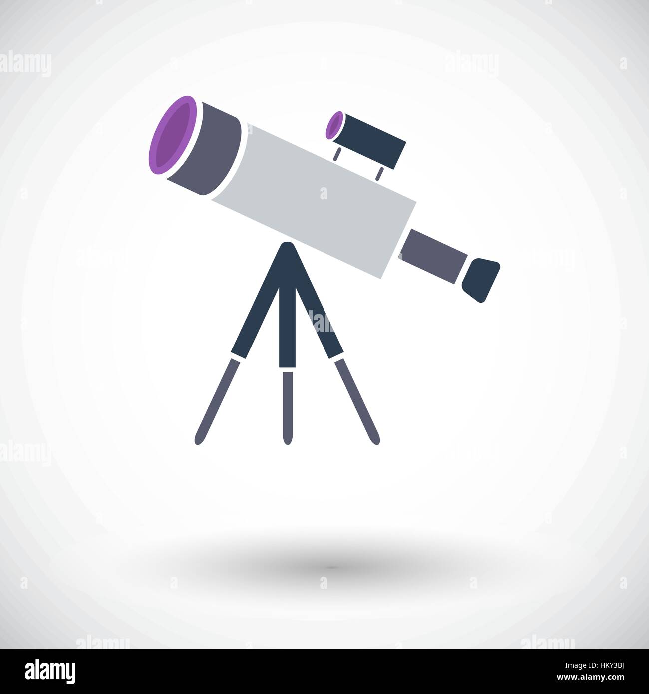 Telescope. Single flat icon on white background. Vector illustration ...